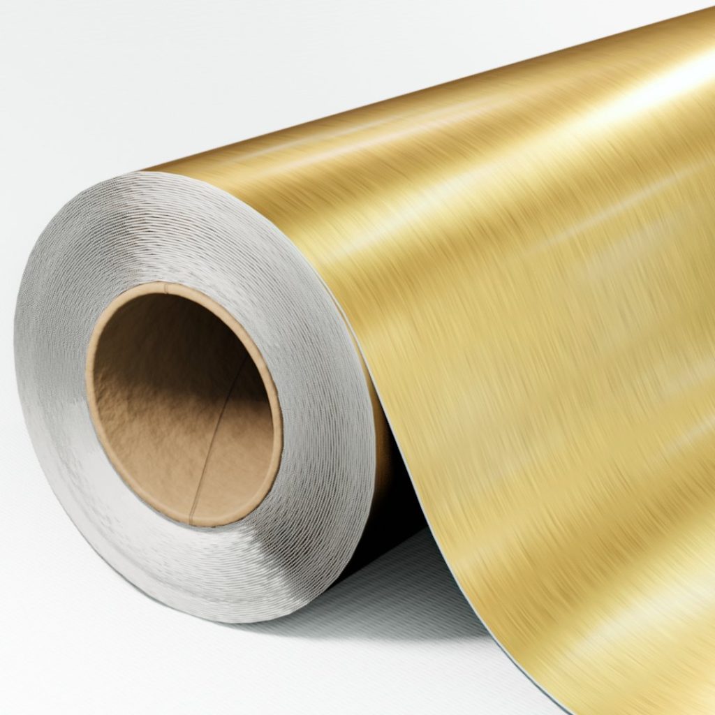 VINIL METALIZADO DORADO CEPILLADO 122X100 - Rotulados Jas